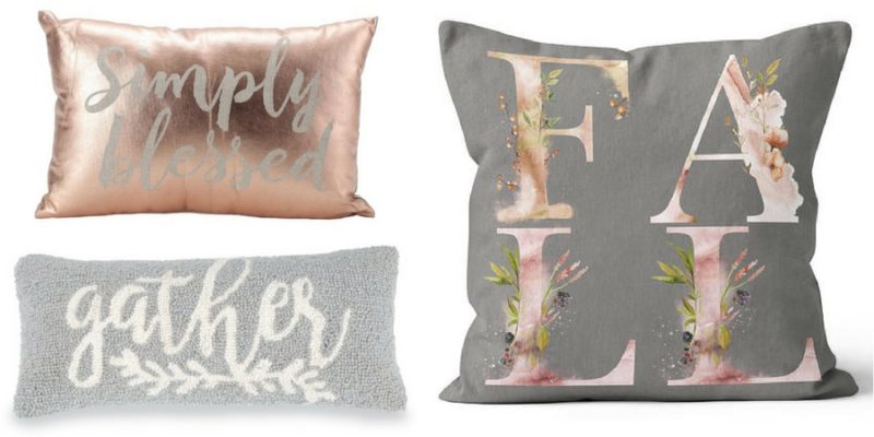 15 glamorous fall pillows in natural, pink and gold tones • Chandeliers ...