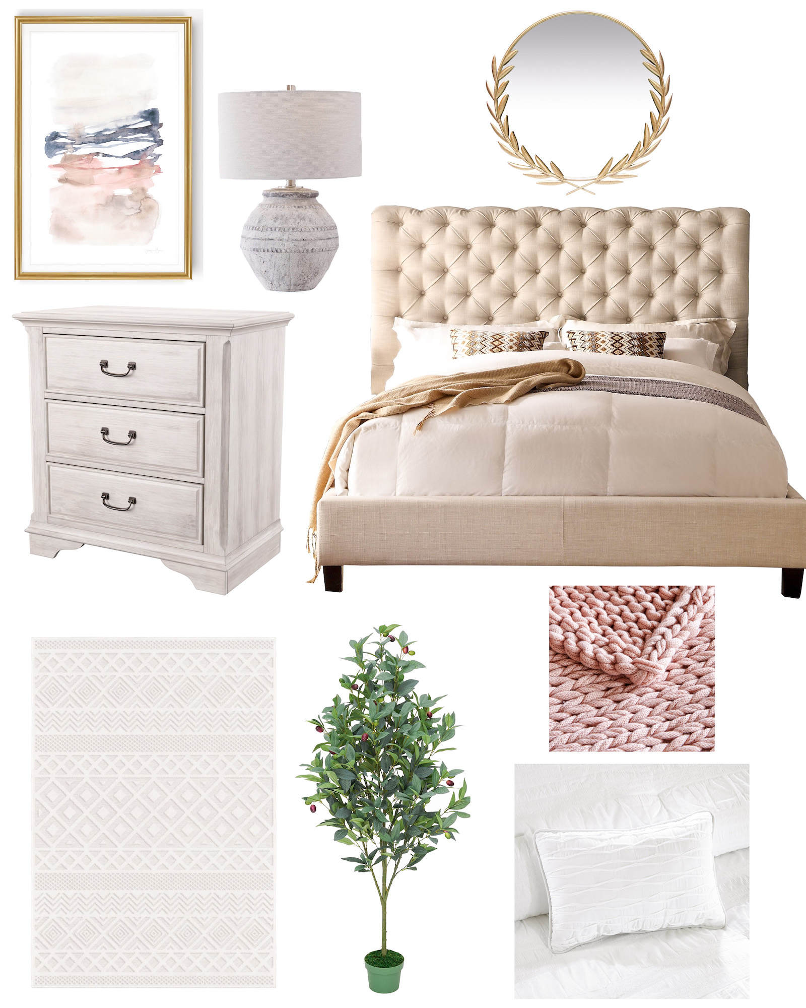 Light, Bright and Blush Master Bedroom Design Boards • Chandeliers and ...