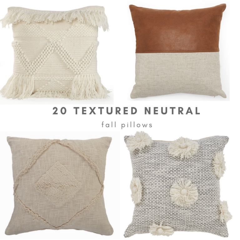 20 Textured Neutral Fall Pillows • Chandeliers and Champagne