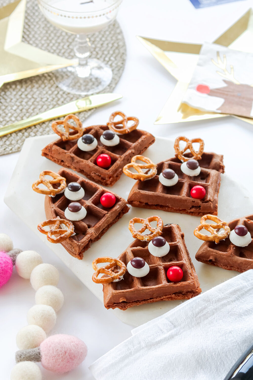 Fun and Festive Reindeer Waffles • Chandeliers and Champagne