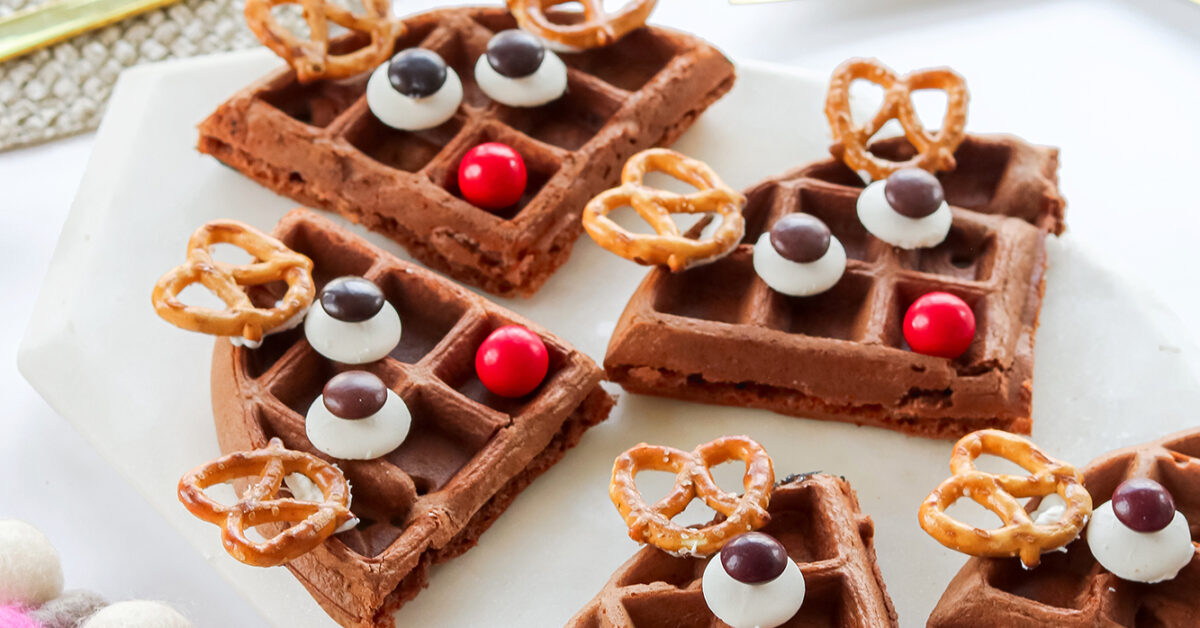 Fun and Festive Reindeer Waffles • Chandeliers and Champagne