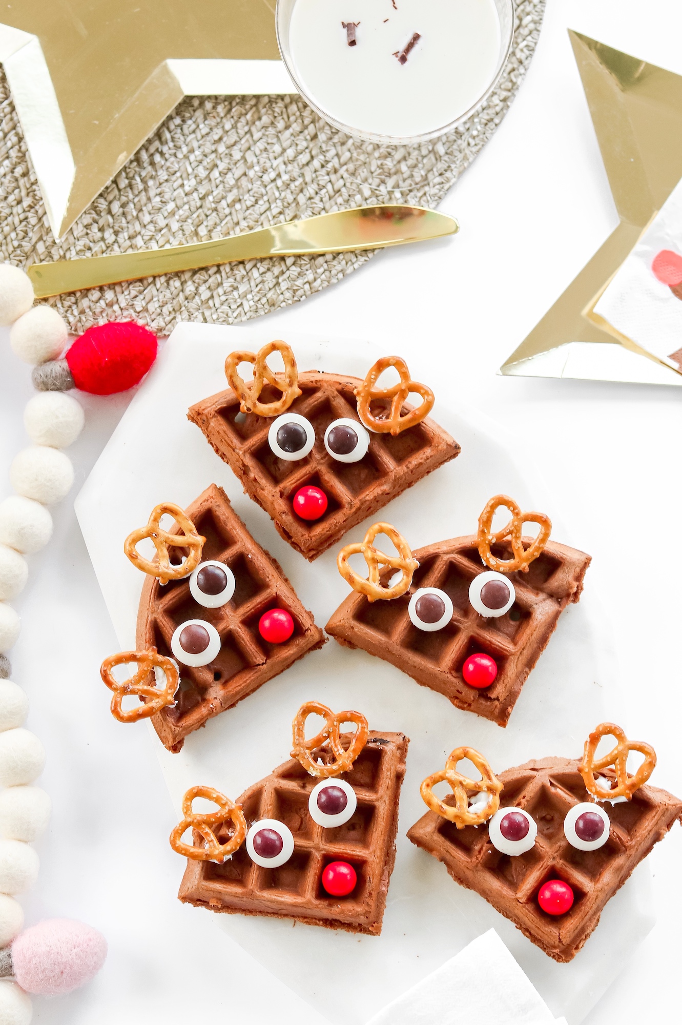 Fun and Festive Reindeer Waffles • Chandeliers and Champagne