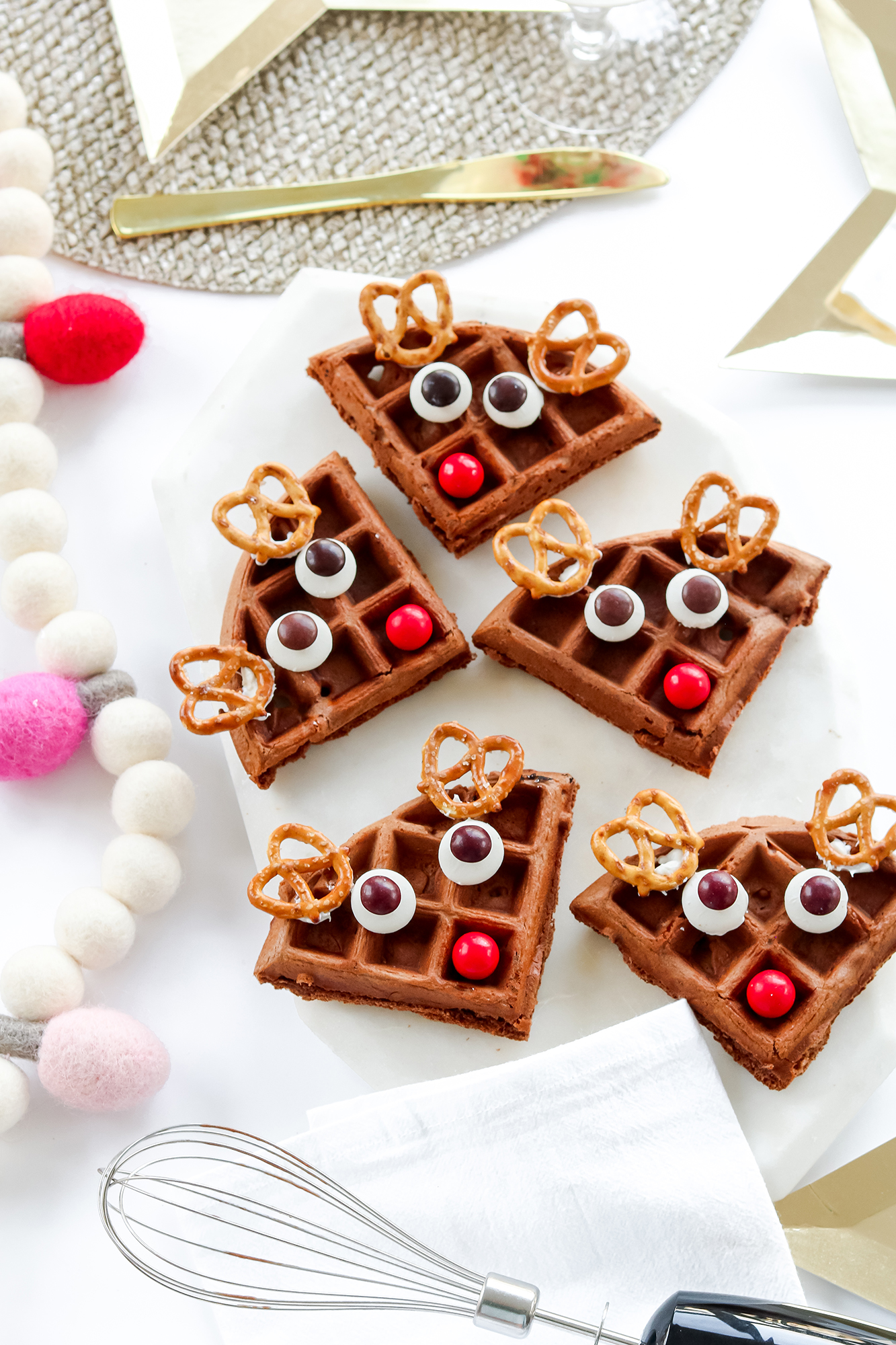 Fun and Festive Reindeer Waffles • Chandeliers and Champagne